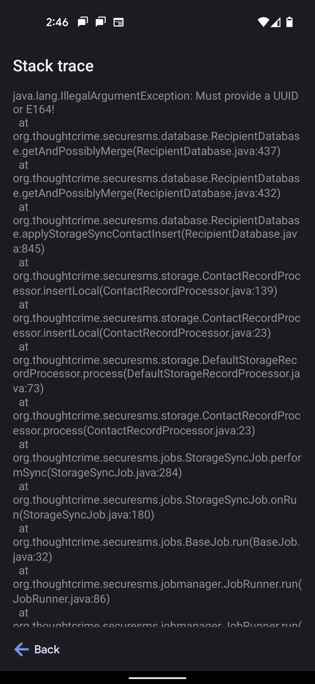 52713 Crash After Startup Must Provide A Uuid For E164 · Issue 11818 · Signalappsignal
