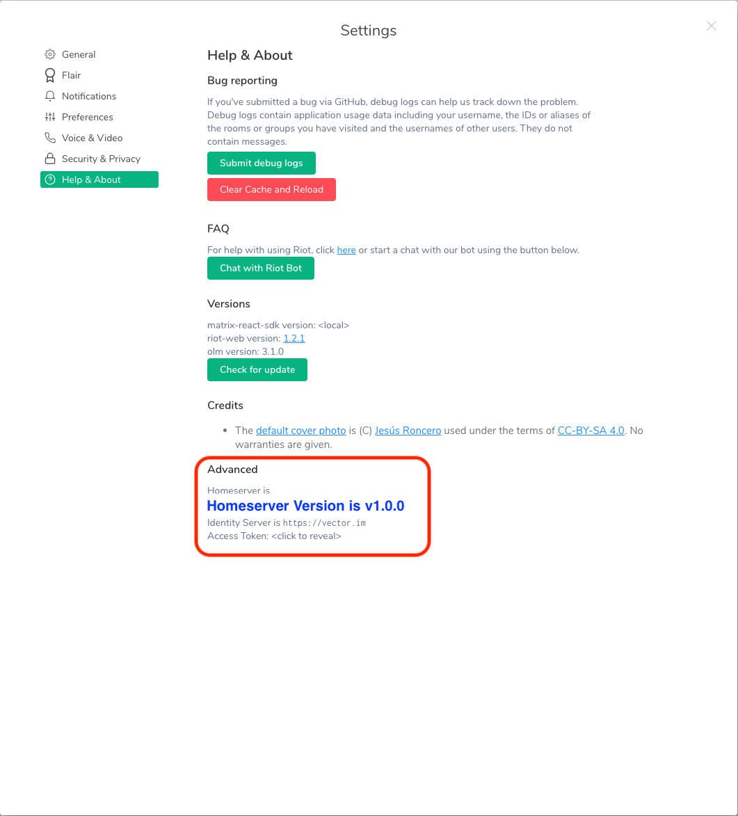 Add the Homeserver version to the Settings -> Help & About screen · Issue #1431 · element-hq ...