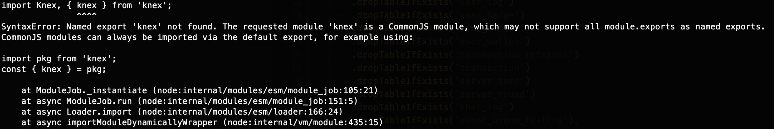 0.95 with old type behaviour · Issue #4346 · knex/knex · GitHub