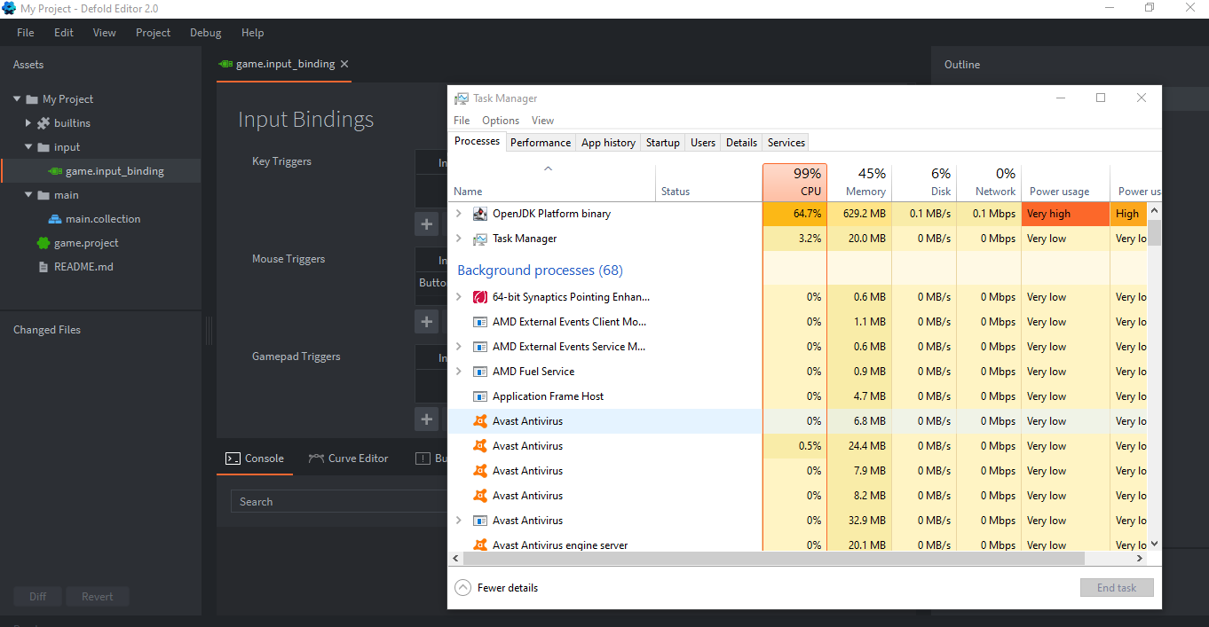 High CPU usage · Issue #5915 · defold/defold · GitHub
