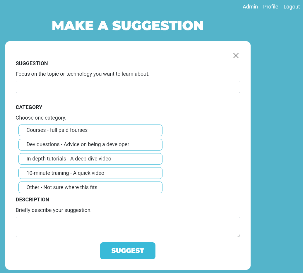 GitHub - siimsep/SuggestionApp: .NET Blazor, MongoDB
