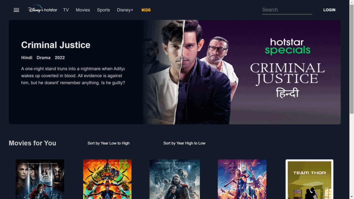 GitHub - daljeeet/hotstar-clone: A movie app clone hotstar where we can search for any Movie and ...