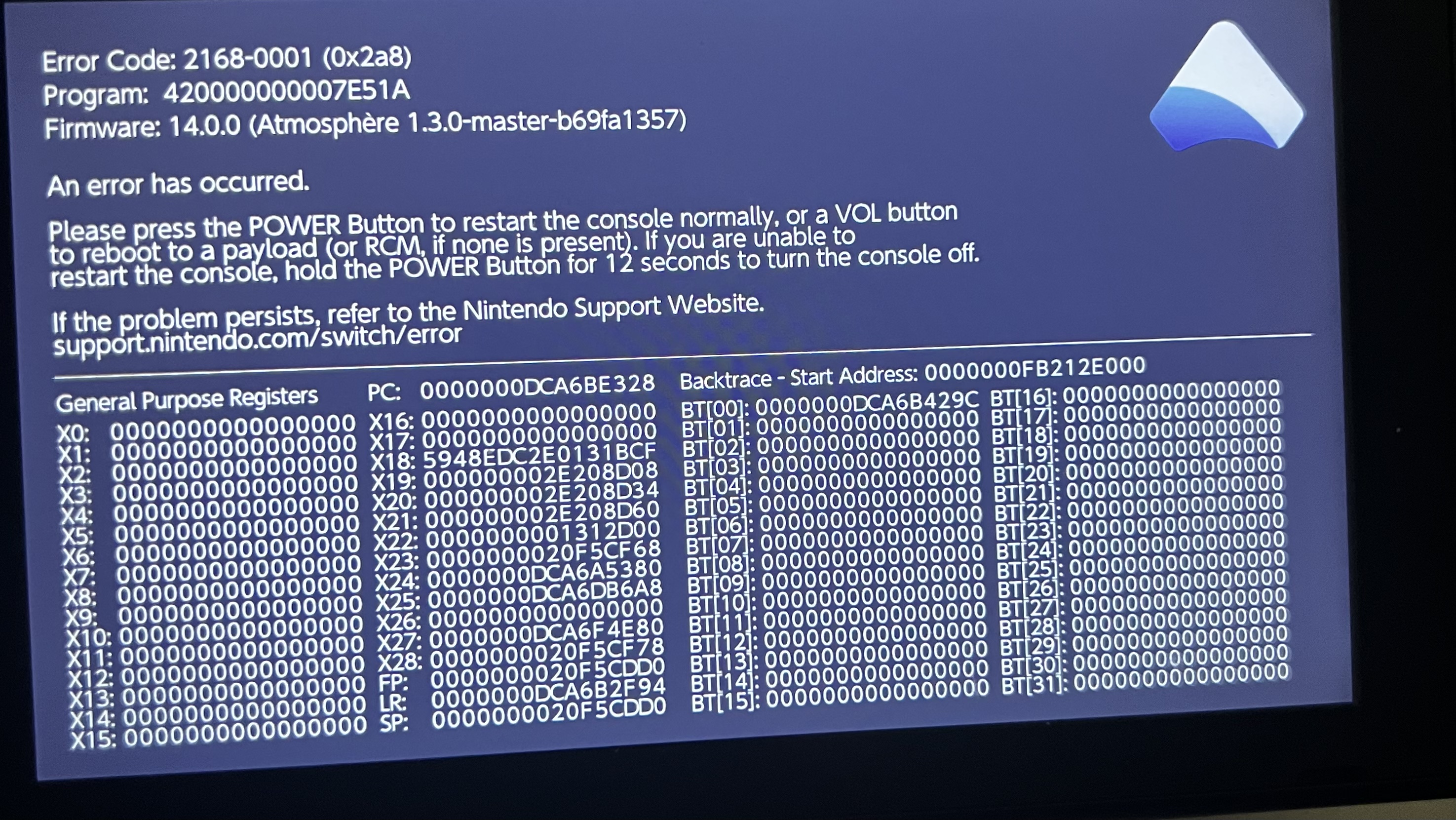 Unable To Install On Atmosphere 1 3 0 Error Code 2168 0001 Issue 21