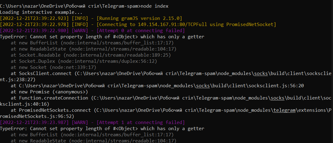 The client does not connect · Issue #456 · gram-js/gramjs · GitHub