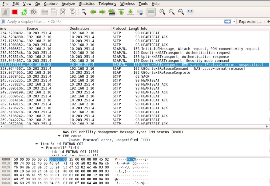 UE attach problem cause 111 unspecified · Issue #831 · open5gs/open5gs ...