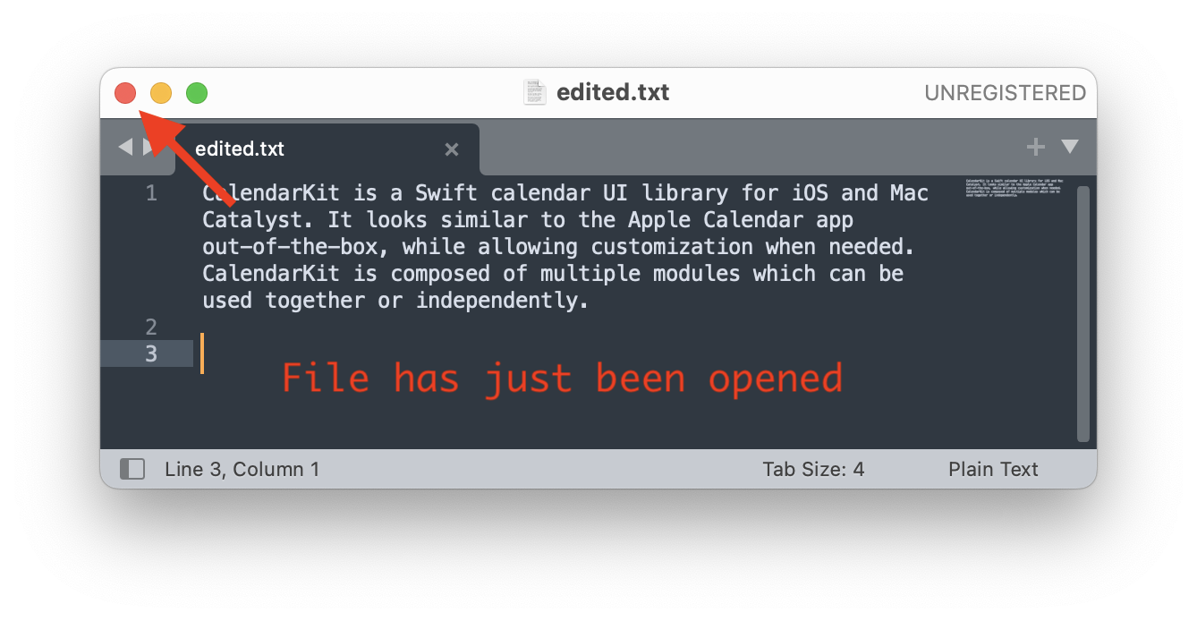 Show A Dot In The Close Red Button If The File Has Been Edited · Issue 1173 · Codeeditapp