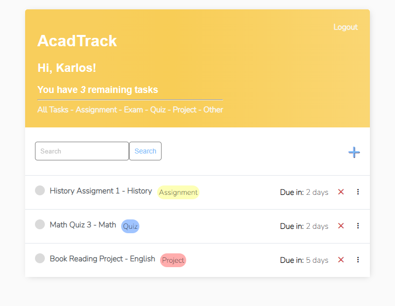 GitHub - karlostuazon/AcadTrack