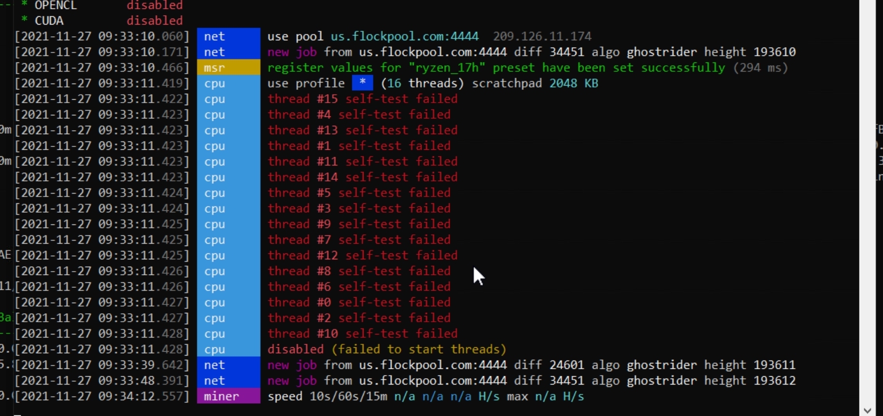 Xmrig fails to Benchmark on Take2 Raptoreum · Issue #1860 · RainbowMiner/RainbowMiner · GitHub