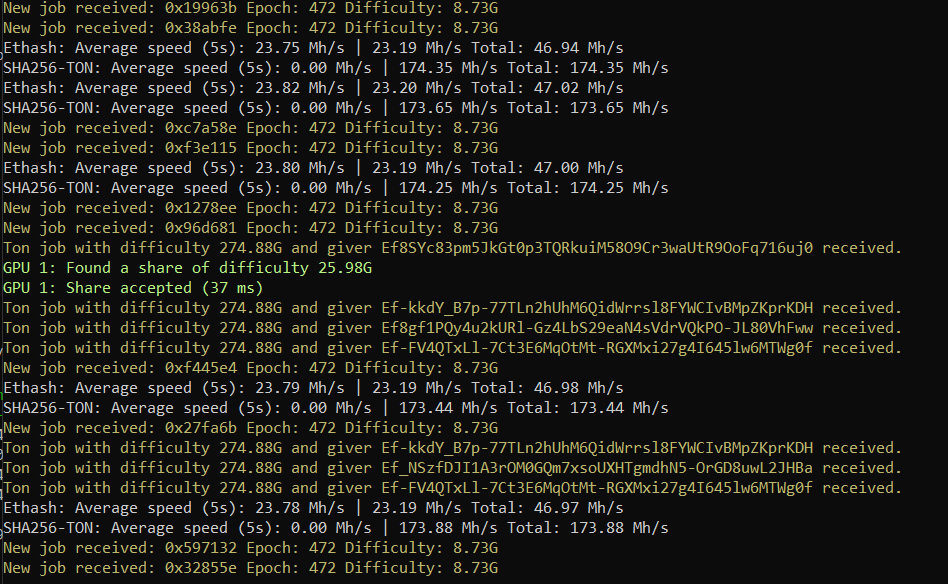 ETH + TON report and issues · Issue #1960 · RainbowMiner/RainbowMiner · GitHub