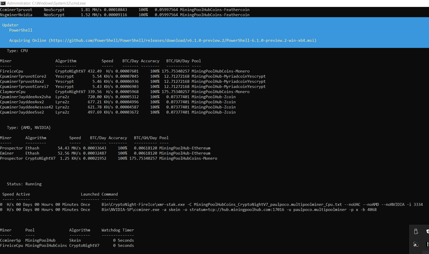 Update PowerShell preview.2 causes StackOverflowException · Issue #1600 · MultiPoolMiner ...