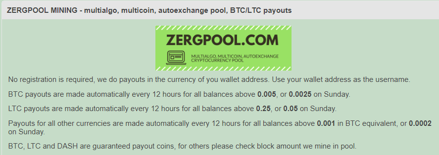 Current ZergPool file only has BTC,LTC for currencies but ZergPool will ...