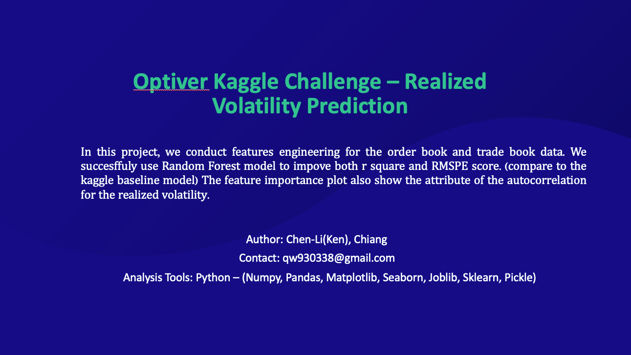 GitHub - KenChiang1997/Optiver-Realized-Volatility-Prediction: Order Book and Trade Book ...