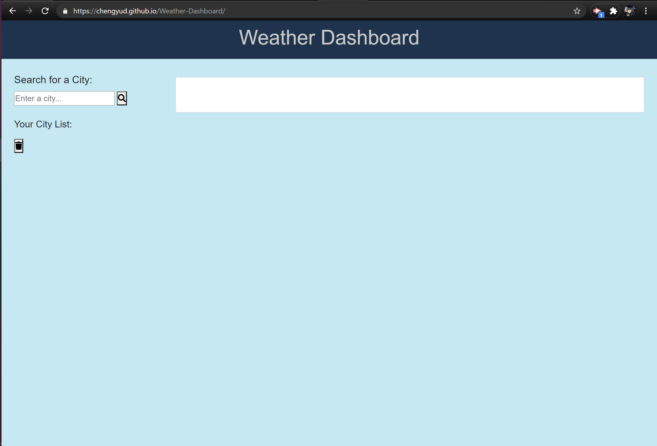 GitHub - ChengyuD/Weather-Dashboard
