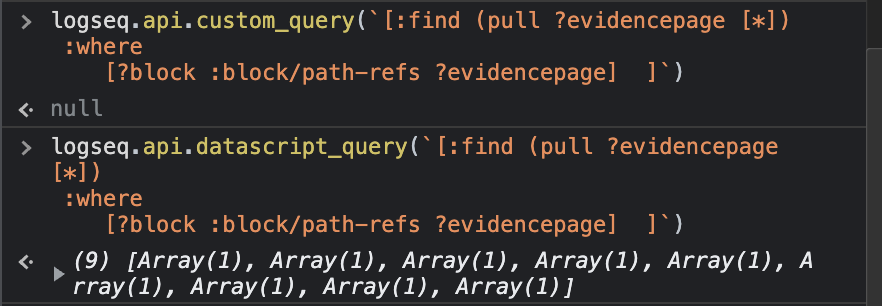 Query doesn't work when called through API · Issue #6323 · logseq/logseq · GitHub