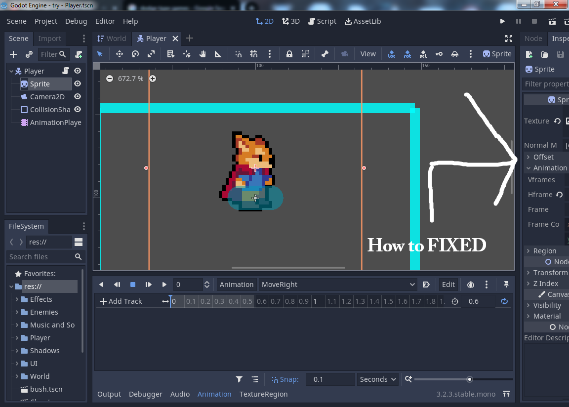 starting to learn godot cant edit sprite animation... can anybody help me · Issue #46718 ...