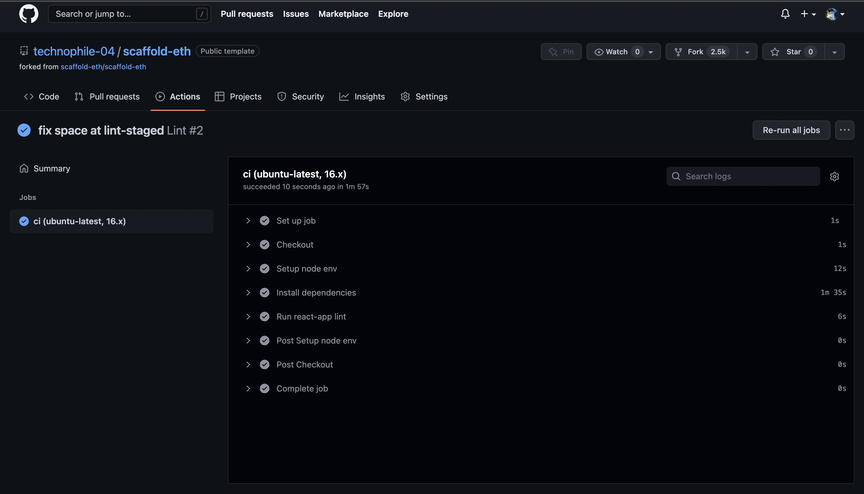 add gh-actions and husky by technophile-04 · Pull Request #864 · scaffold-eth/scaffold-eth · GitHub