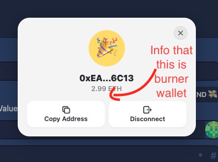 Discussion: Connect button when Burner wallet is connected. · Issue #87 ...