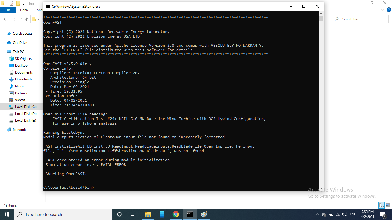 Simulation Error · Issue 704 · Openfastopenfast · Github