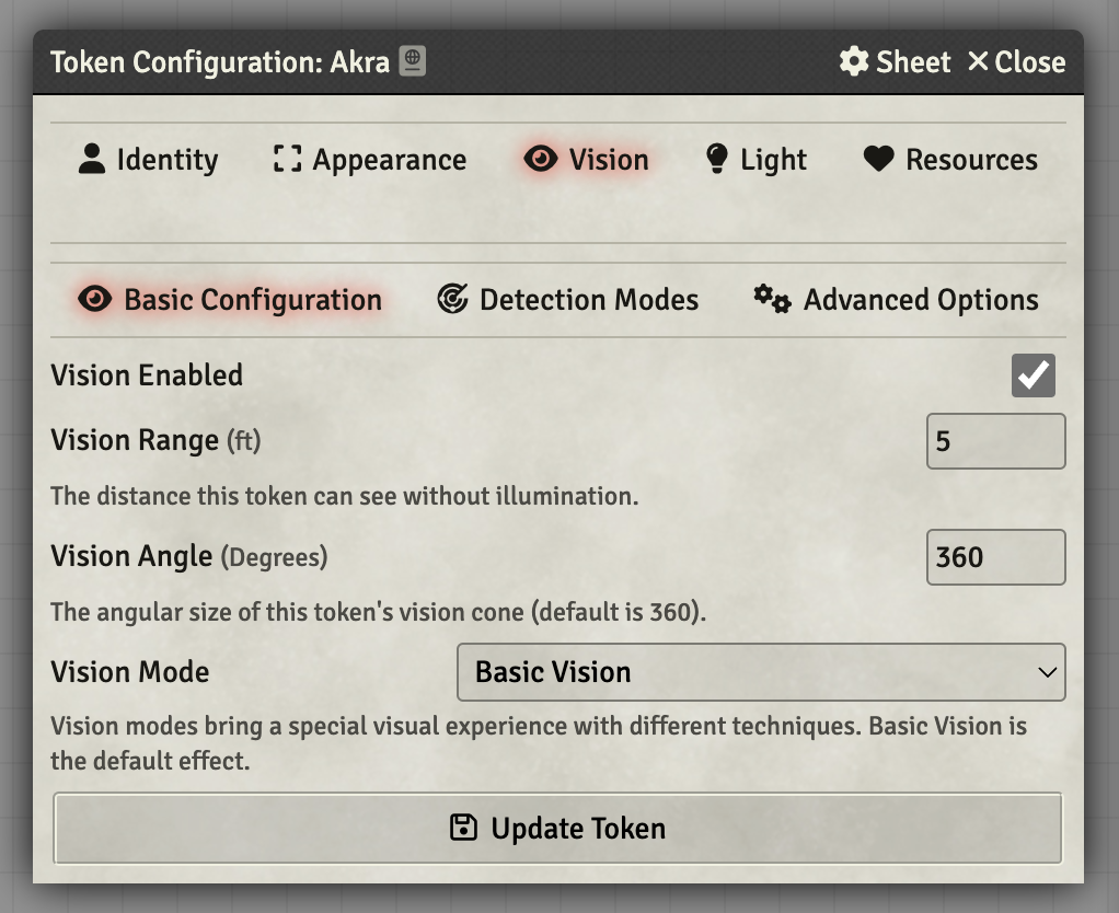 Add brief descriptions to the Vision Range and Vision Angle token settings · Issue #7934 ...
