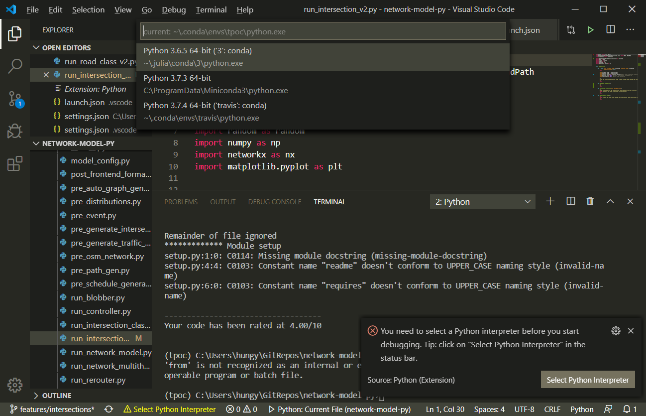 Selecting a custom python interpreter does not work properly. · Issue #8561 · microsoft/vscode ...