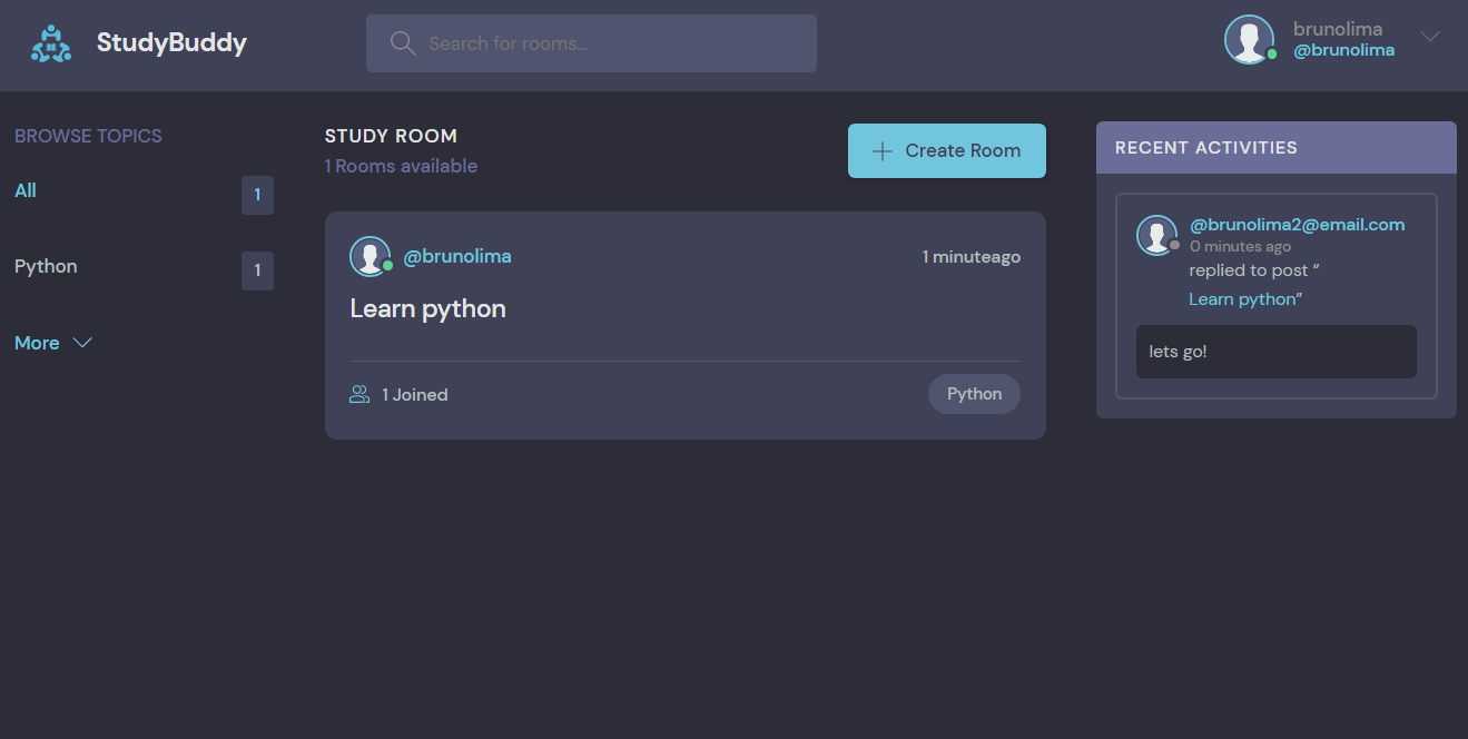 GitHub - burno-lima/studybud-django: Uma plataforma criada para estudar diversos assuntos ...