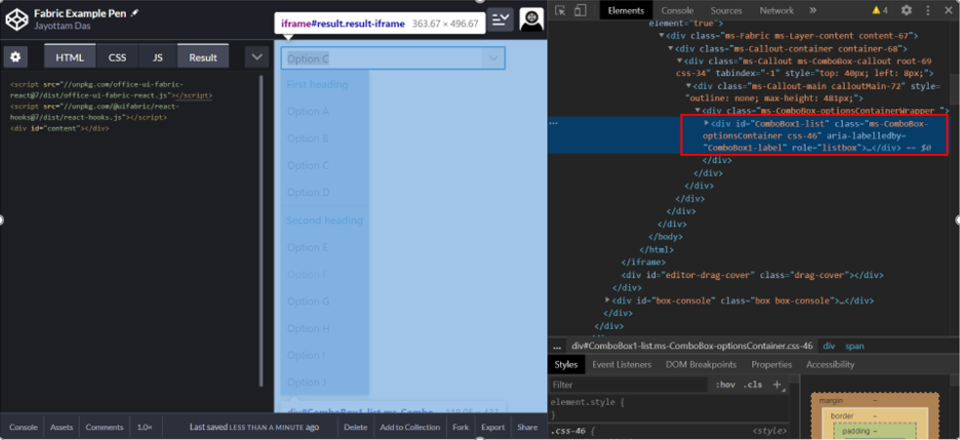ComboBox: aria-labelledby is added to list container even when label is ...