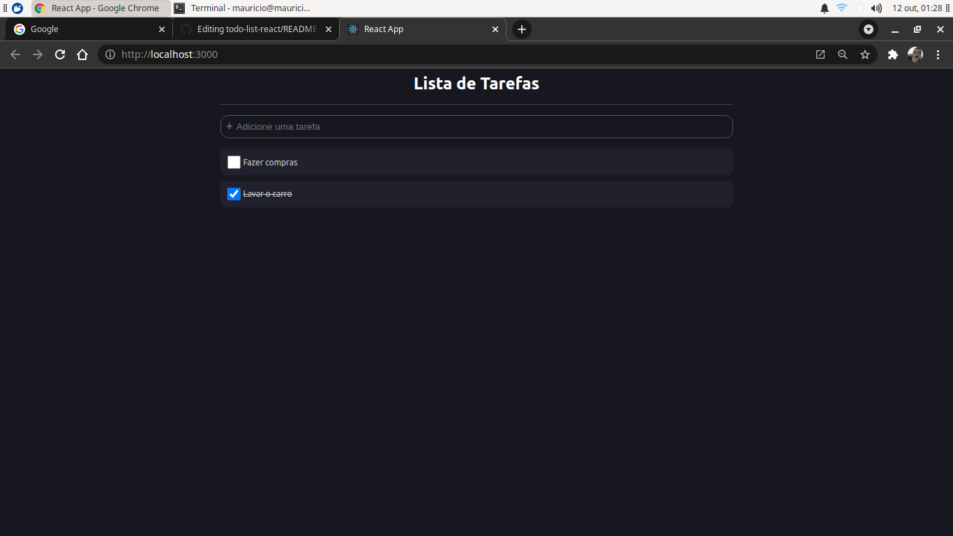 GitHub - maufteixeira/todo-list-react: Lista de tarefas em ReactJS