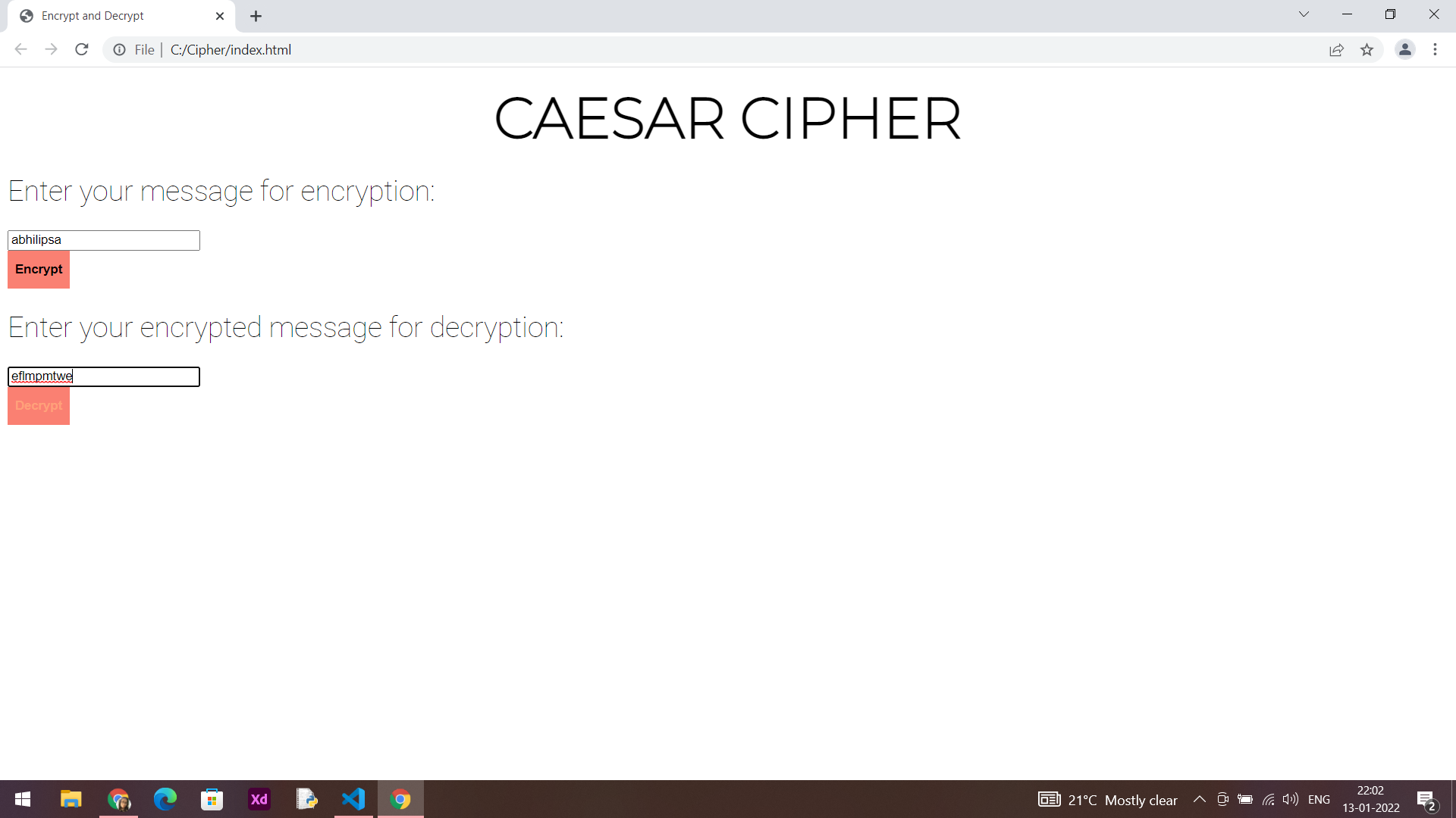 GitHub - abhilipsasahoo03/Simple-Caesar-Cipher: A simple Caesar Cipher webpage to encrypt and ...