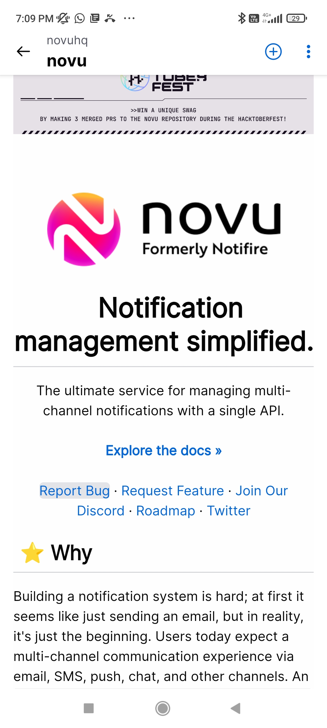 Update link to "Report Bug" in the README.md file · Issue #1570 · novuhq/novu · GitHub