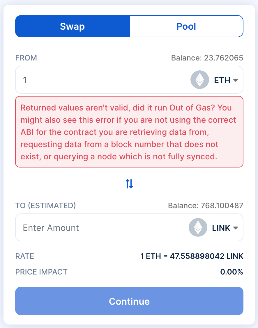 Ropsten ETH to Link · Issue #103 · bancorprotocol/webapp · GitHub