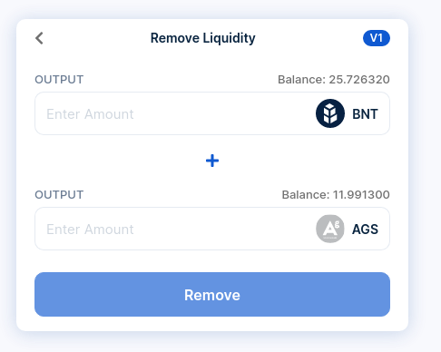 Remove Liquidity V1 refactor · Issue #152 · bancorprotocol/webapp · GitHub