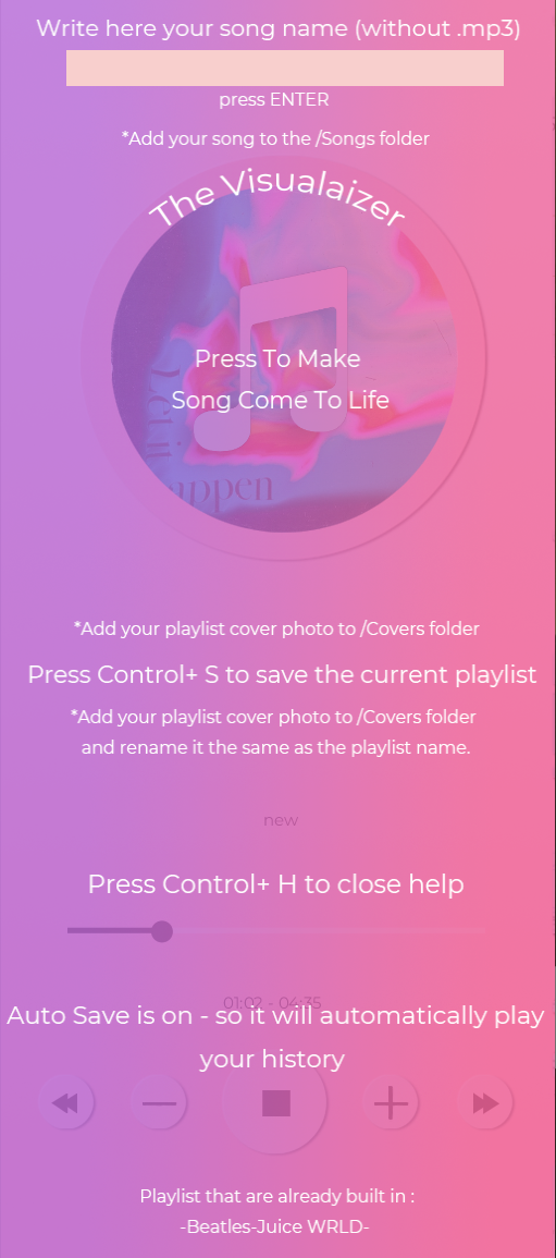 GitHub - idankelman/Song-Visualizer: an app that can play music , and ...