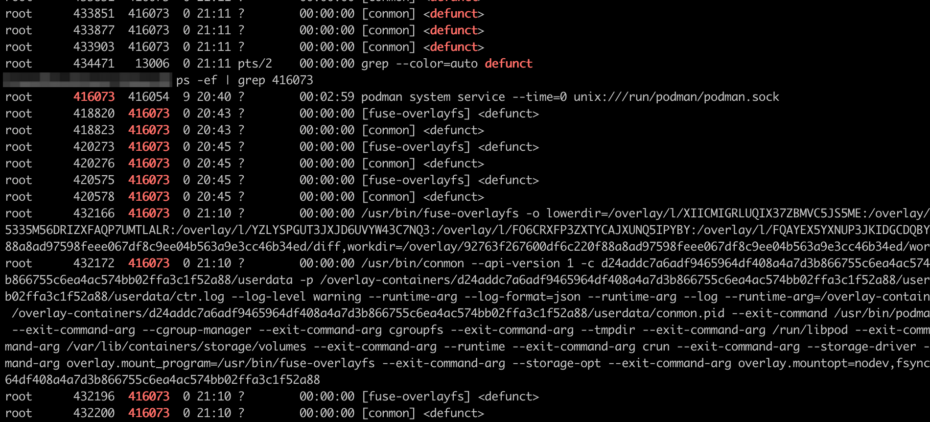 podman api cause conmon defunct leak · Issue #16431 · containers/podman · GitHub