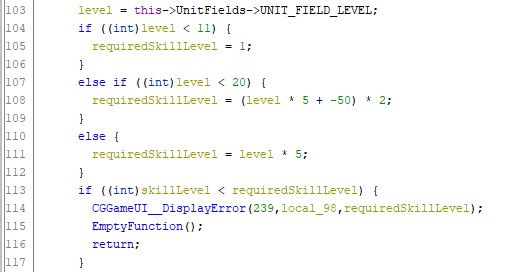 Invalid skinning level check · Issue #27496 · TrinityCore/TrinityCore ...
