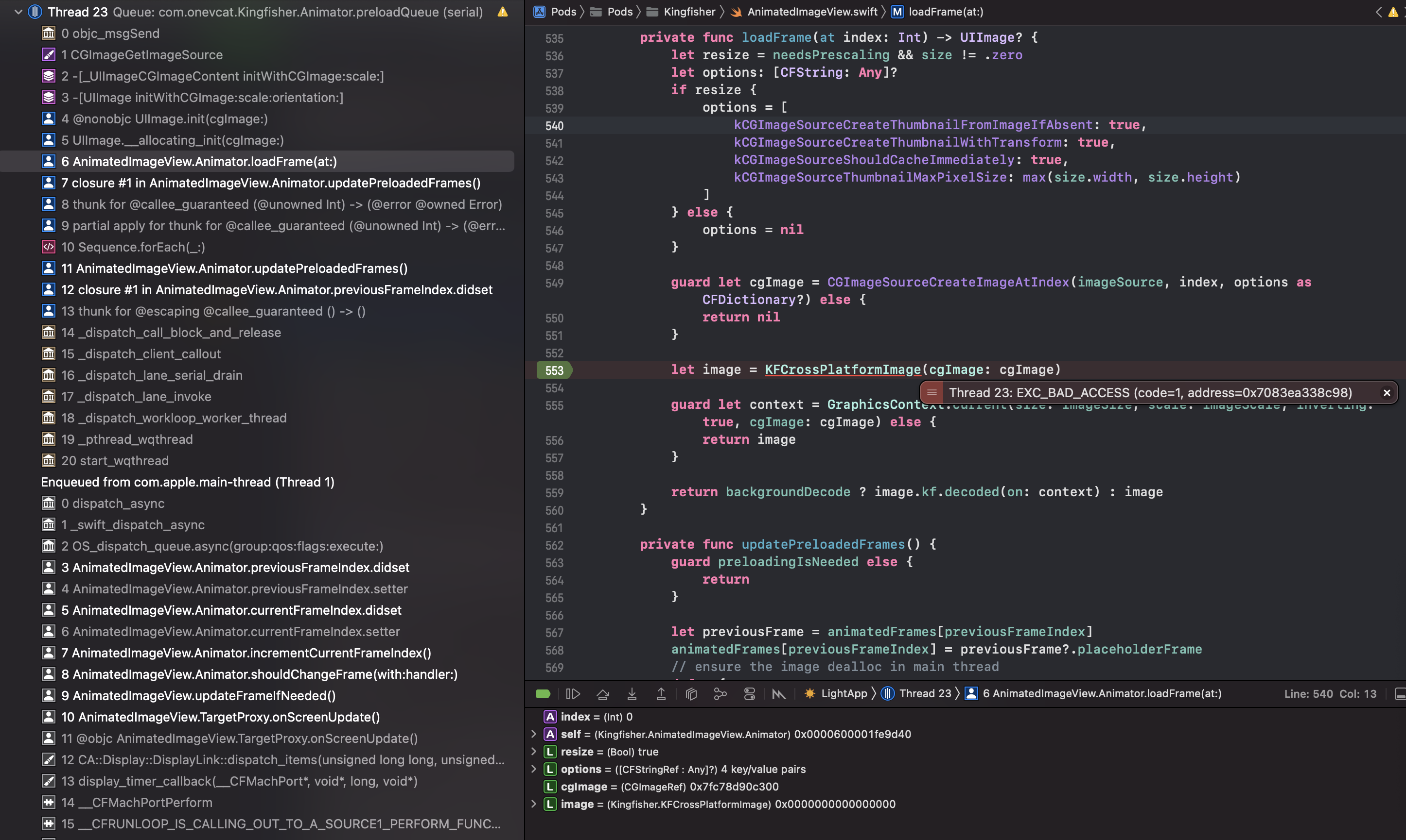 AnimatedImageView crash · Issue #1844 · onevcat/Kingfisher · GitHub
