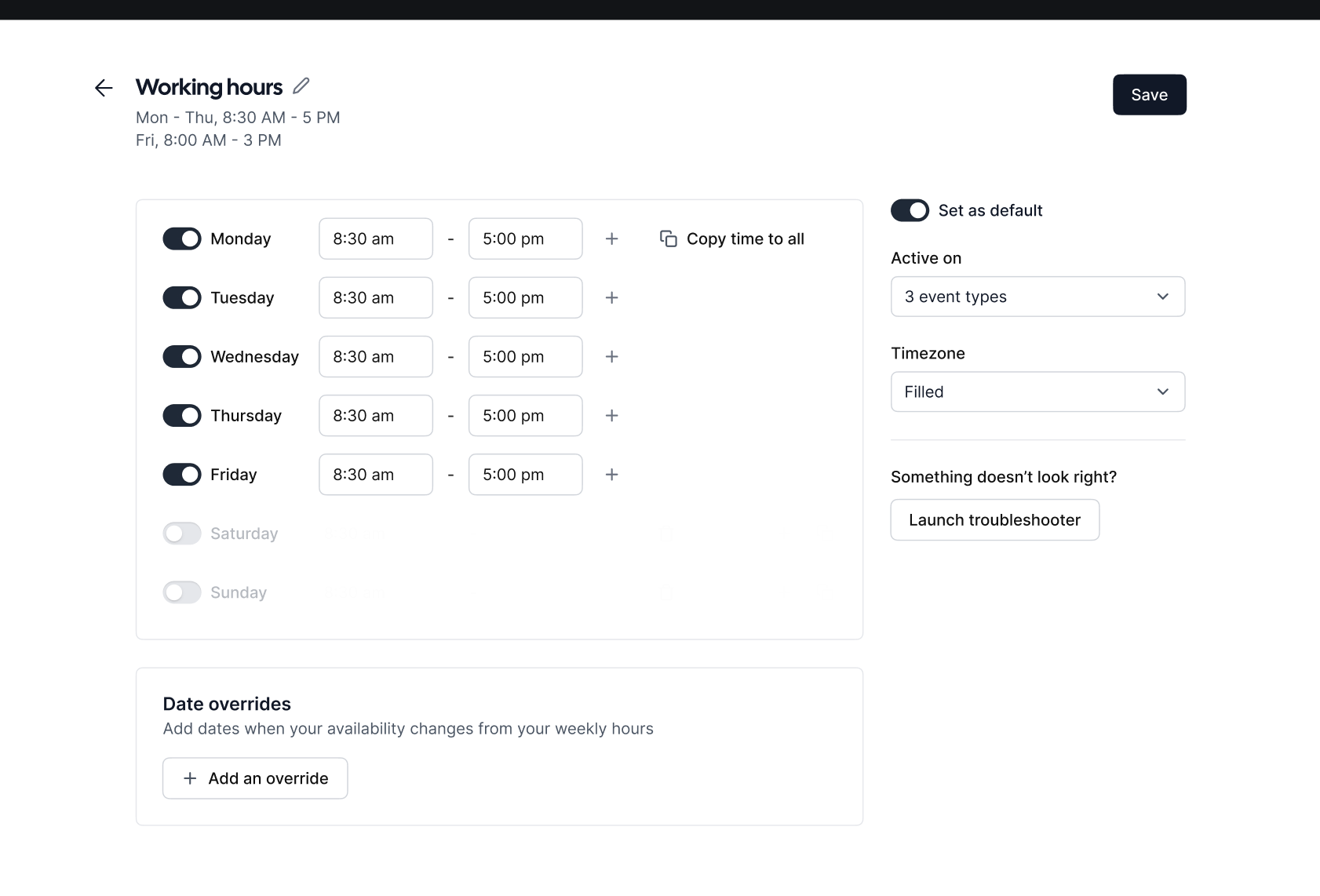 Availability Button Layout Broken · Issue 4277 · Calcom · Github