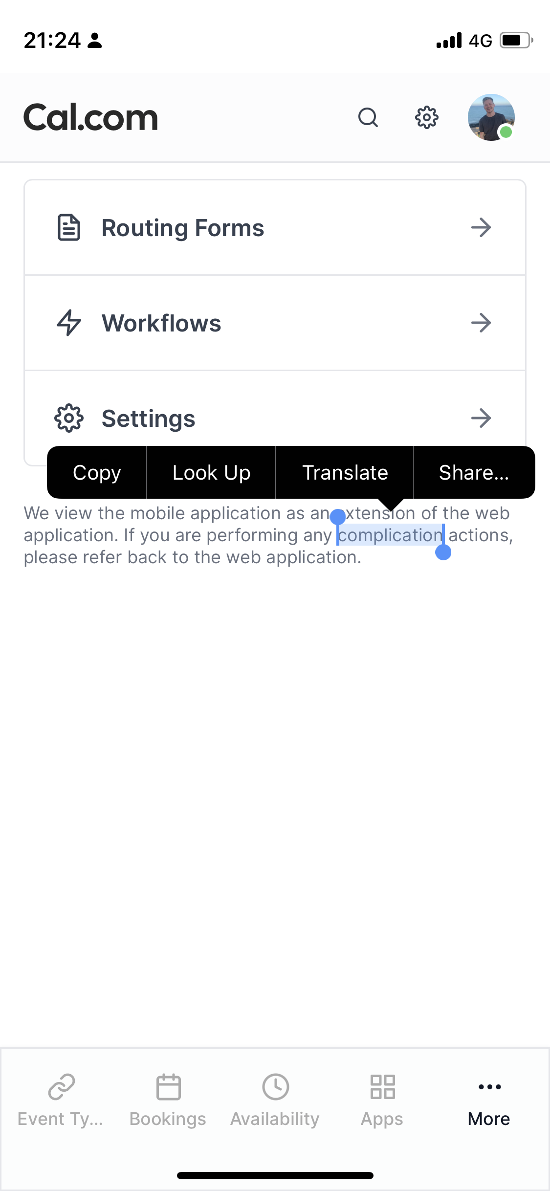 typo in /more · Issue #4563 · calcom/cal.com · GitHub