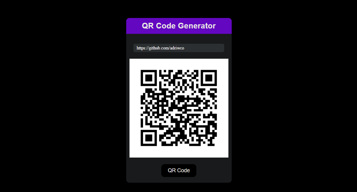 GitHub - adriwco/qr-code-generator: QR Code Generator Using HTML, CSS & JavaScript | API Google ...