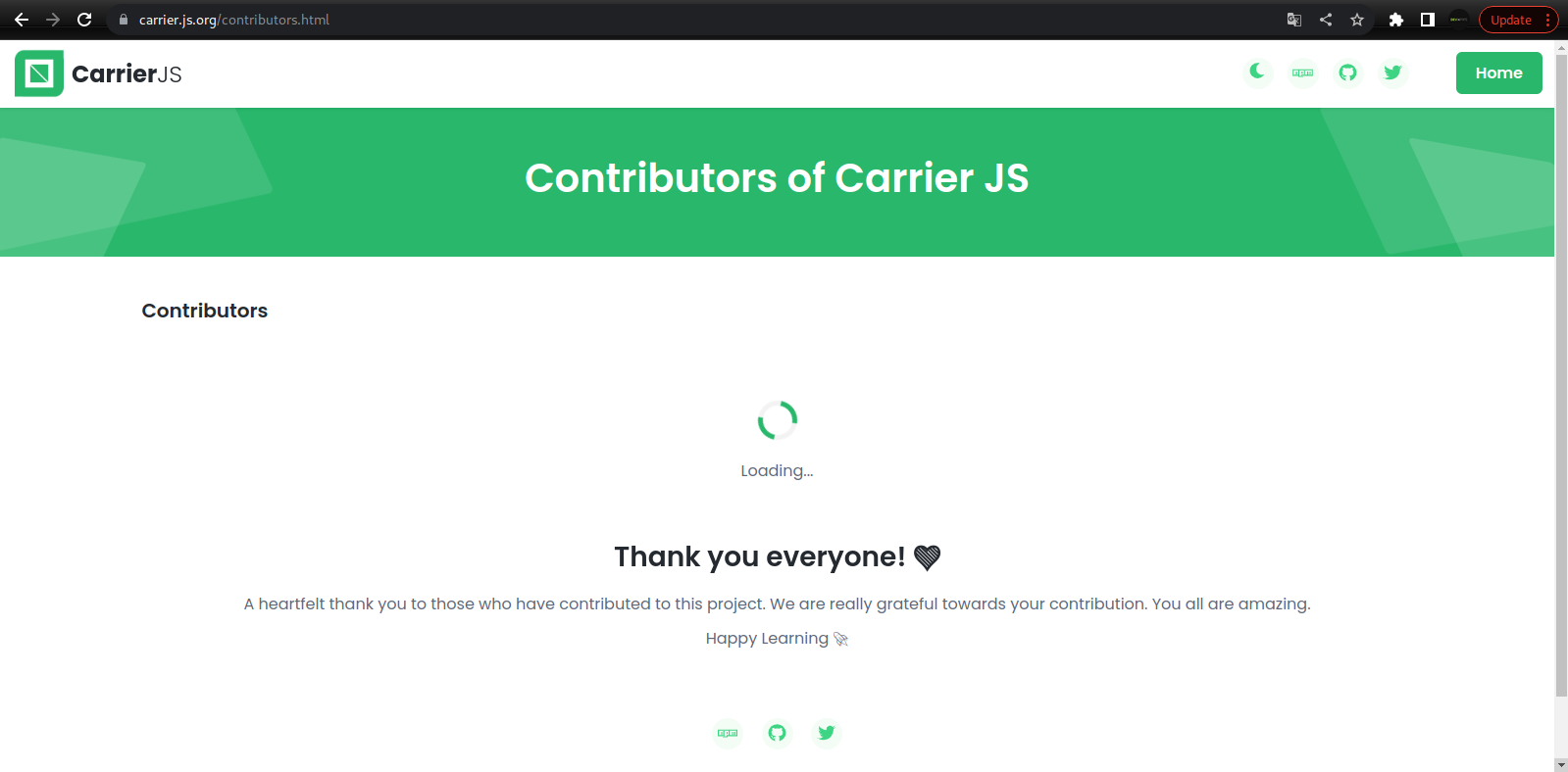 Contributors Page Not Working Properly in Documentation · Issue #45 · theritikchoure/carrierjs ...