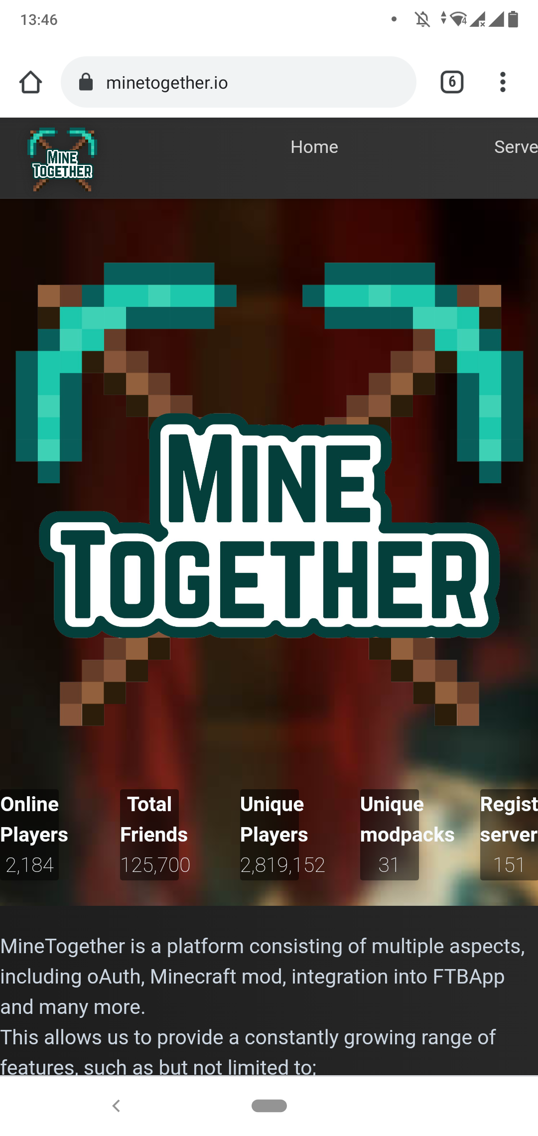 Website all but unusable on mobile devices · Issue #520 · CreeperHost/MineTogether · GitHub