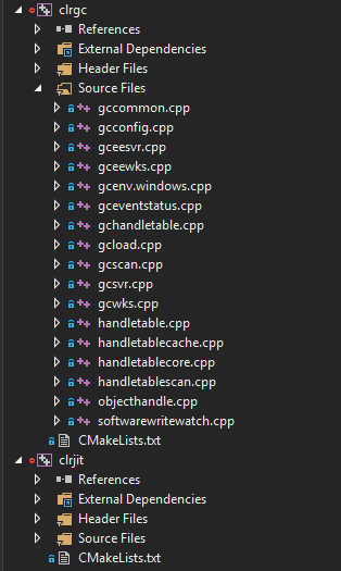 [Infrastructure] Add header files to native Visual Studio coreclr ...