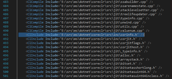 [Infrastructure] Add header files to native Visual Studio coreclr ...