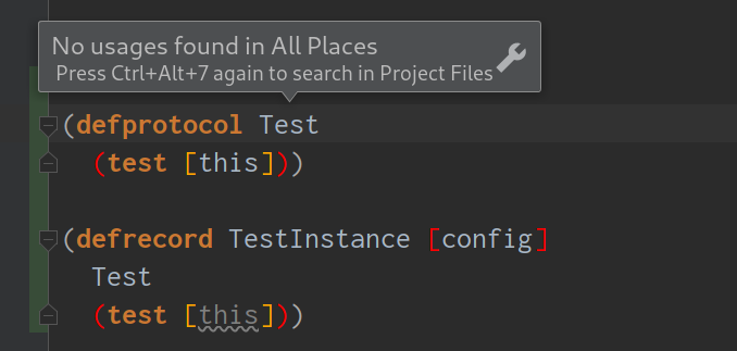 No usages found for protocol · Issue #2103 · cursive-ide/cursive · GitHub