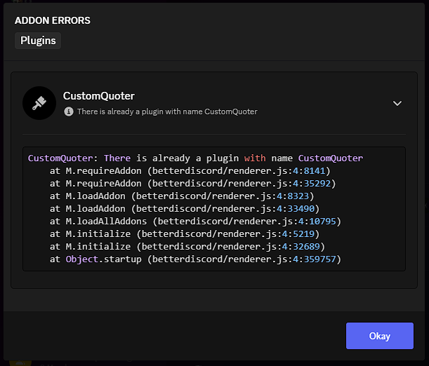 [BUG] - CustomerQuoter · Issue #2417 · mwittrien/BetterDiscordAddons · GitHub