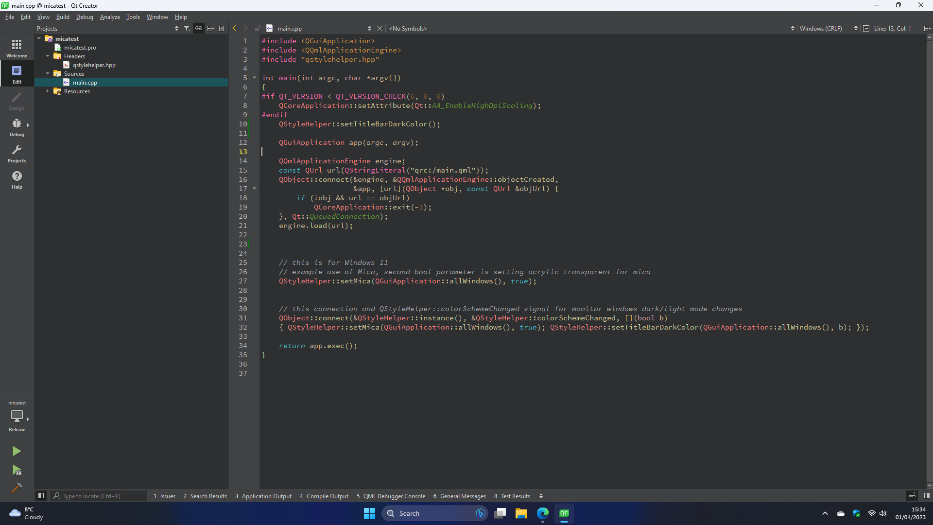 Possibility of a QML Example project? · Issue #2 · mguludag/QStyleHelper · GitHub