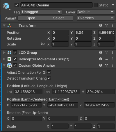 Globe Anchor Doesn't Support Prefab Overrides · Issue #335 · CesiumGS/cesium-unity · GitHub