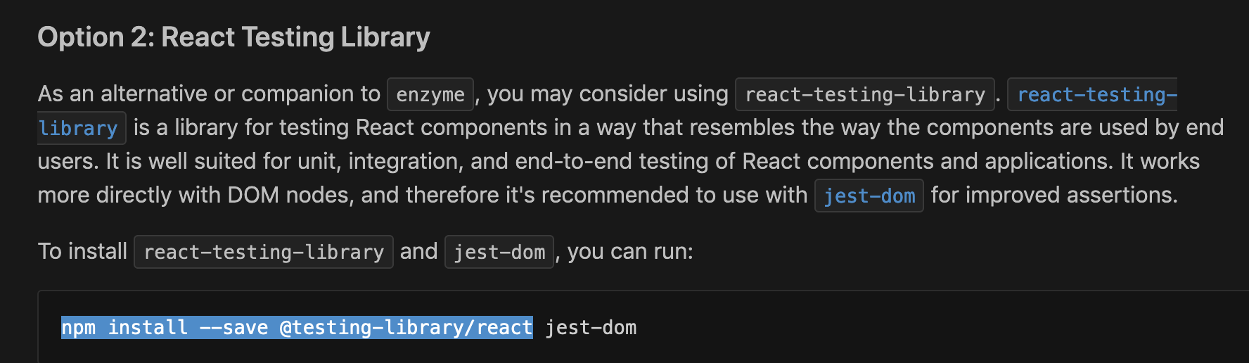 Out of date documentation re: testing-library/react · Issue #7299 ...