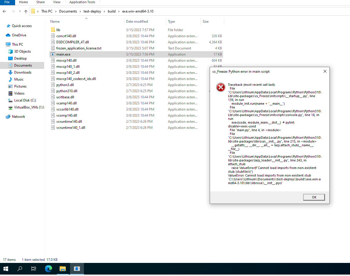 Cannot load imports from non-existent stub (librosa) · Issue #1837 · marcelotduarte/cx_Freeze ...