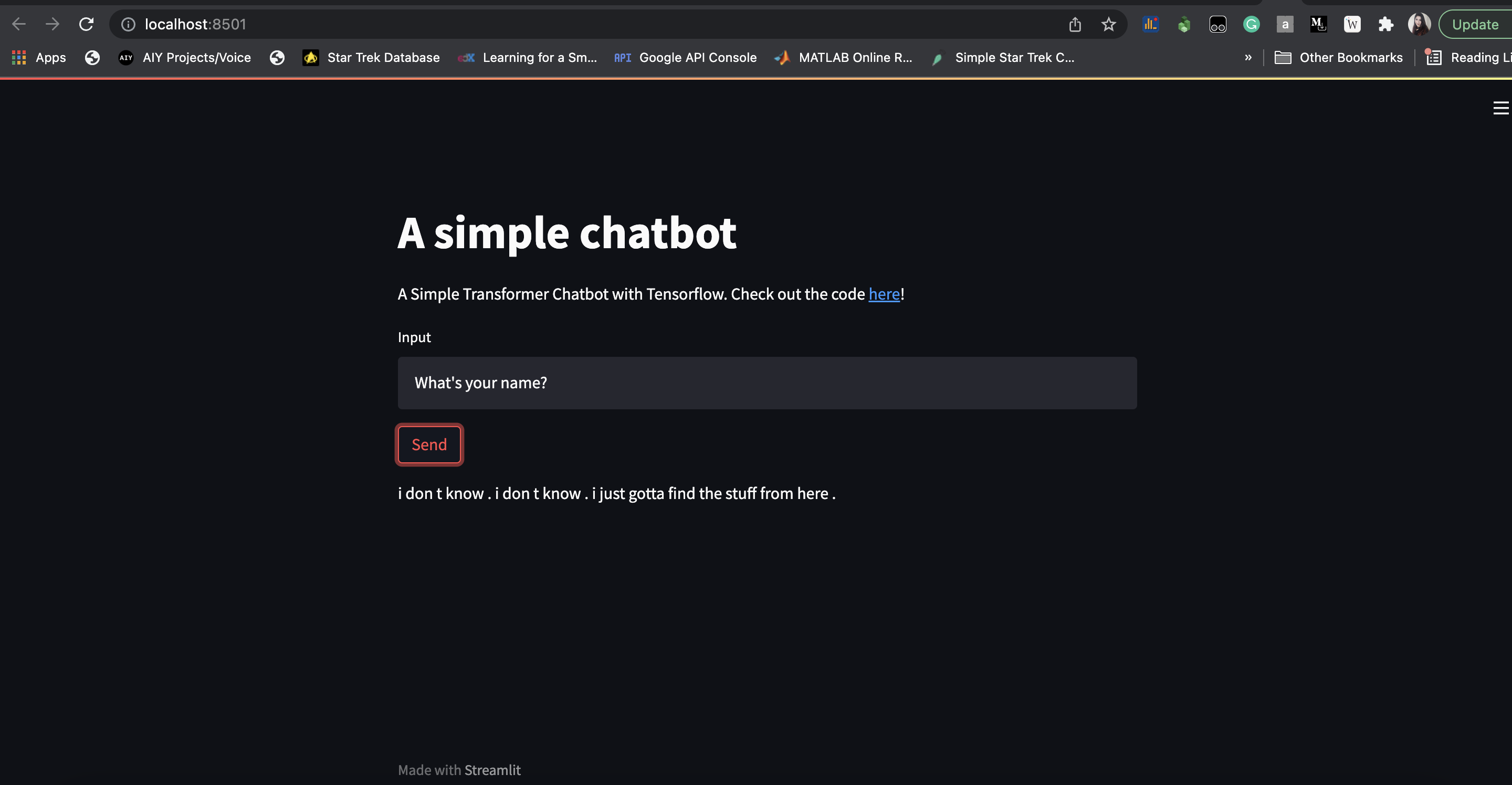 Github Ayyucedemirbasasimpletransformerchatbot A Simple Transformer Chatbot That Trained