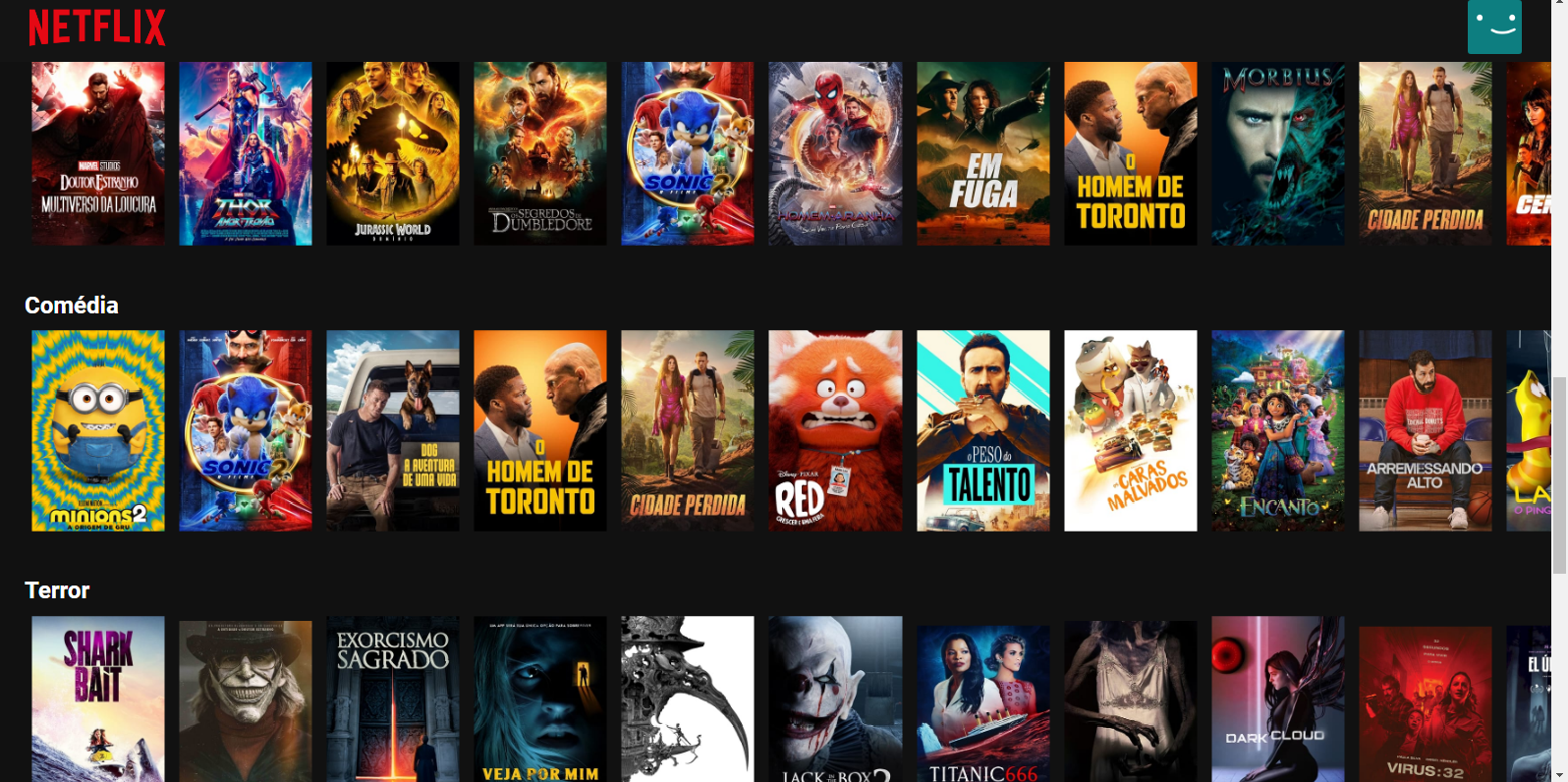 GitHub - usernamemarcio/netflixClone: Recriando a interface da Netflix ...